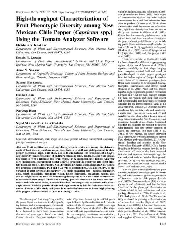 (PDF) High-throughput Characterization of Fruit Phenotypic Diversity ...