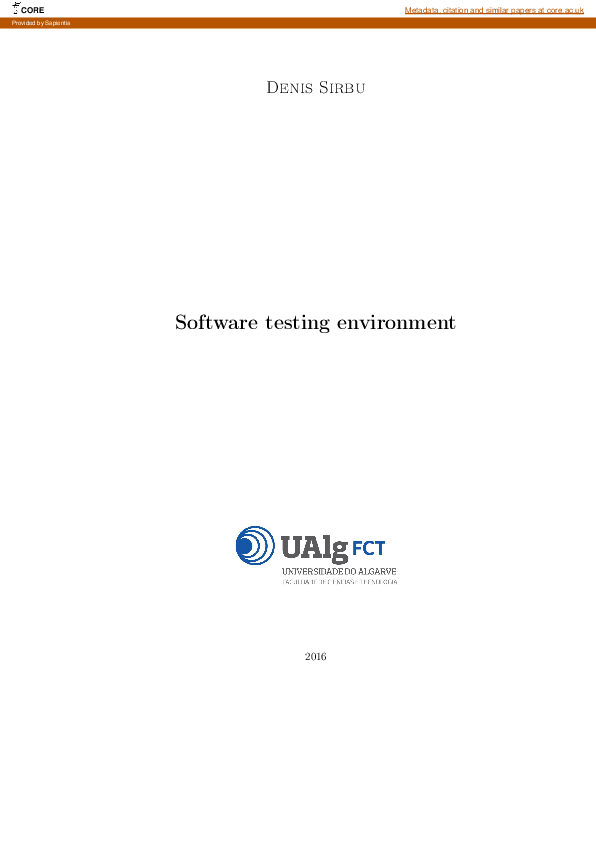 (PDF) Software testing environment