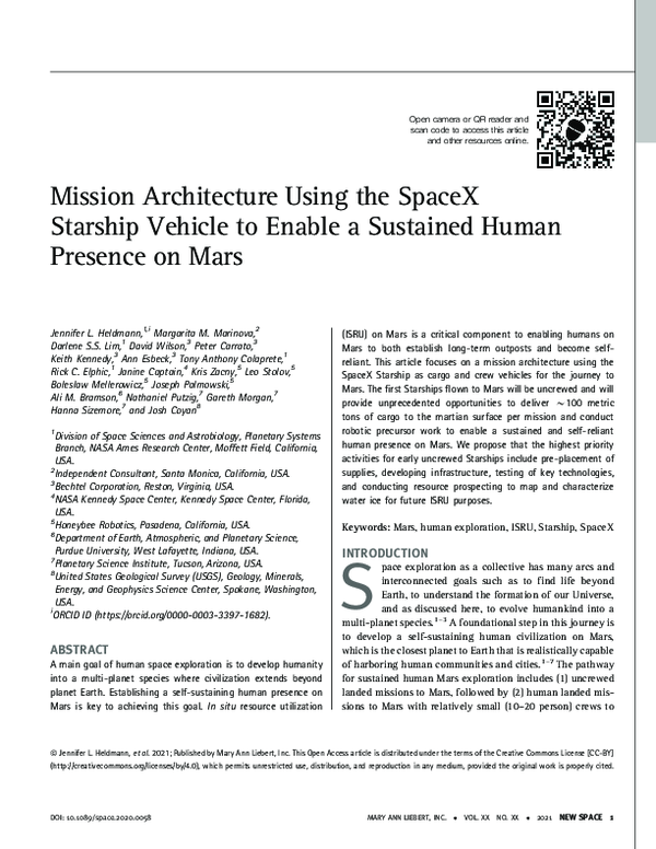 (PDF) Mission Architecture Using the SpaceX Starship Vehicle to Enable ...