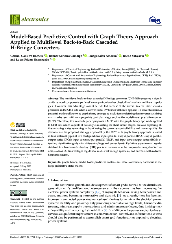 (PDF) Model-Based Predictive Control with Graph Theory Approach Applied to Multilevel Back-to ...