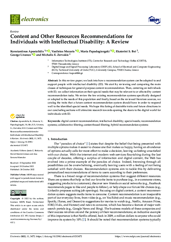 (PDF) Content and Other Resources Recommendations for Individuals with ...