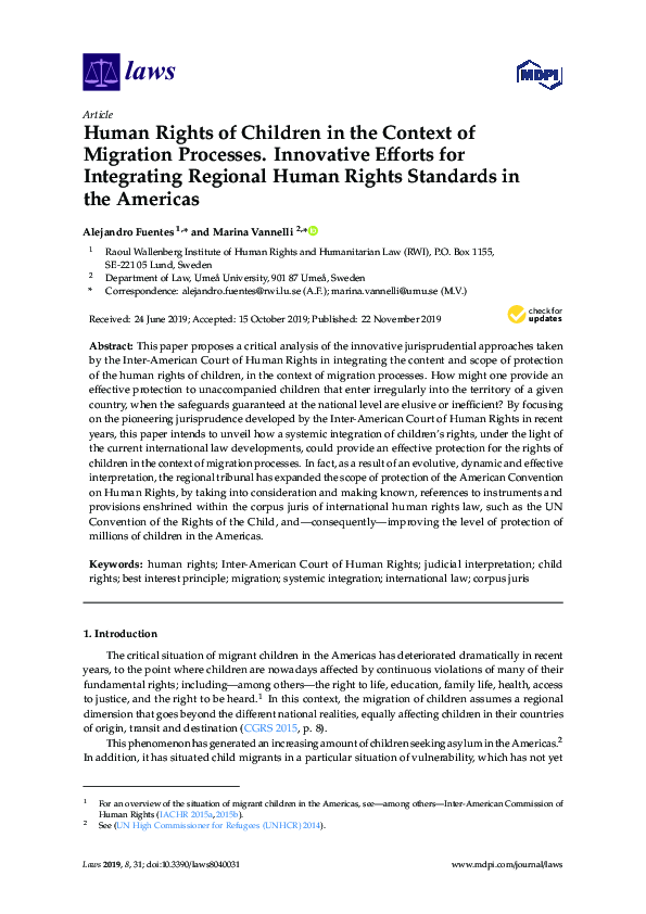 (PDF) Human Rights of Children in the Context of Migration Processes ...