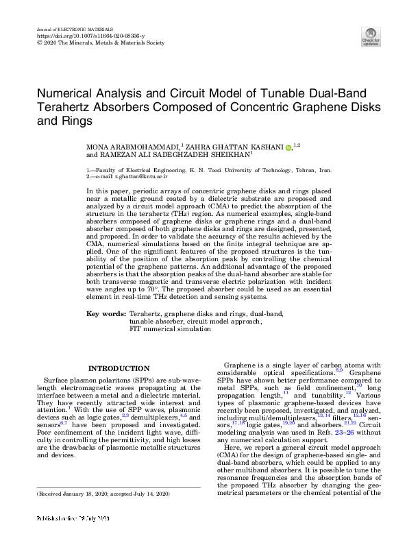 (PDF) Numerical Analysis and Circuit Model of Tunable Dual-Band Terahertz Absorbers Composed of ...