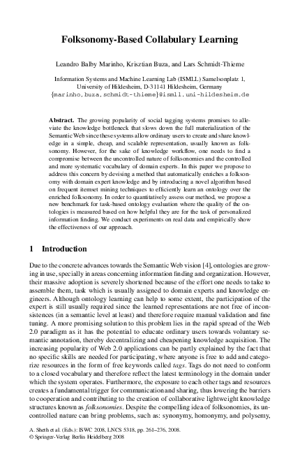 (PDF) Folksonomy-Based Collabulary Learning | Leandro Balby Marinho - Academia.edu