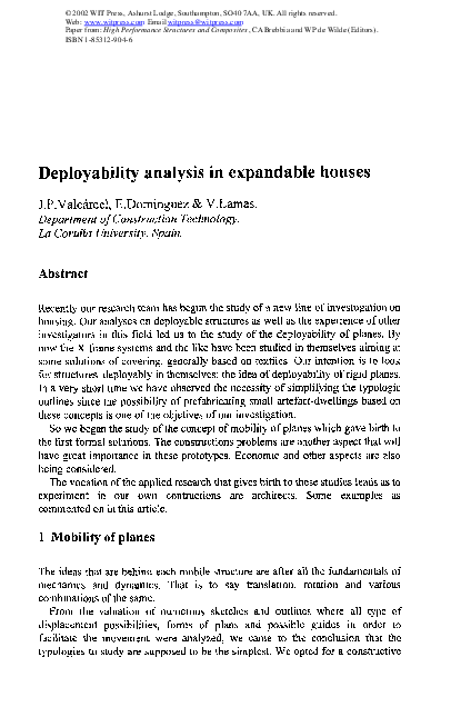 (PDF) Deployability Analysis In Expandable Houses