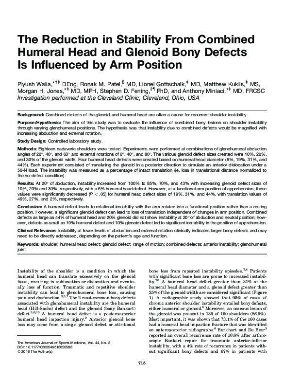 (PDF) The Reduction in Stability From Combined Humeral Head and Glenoid ...