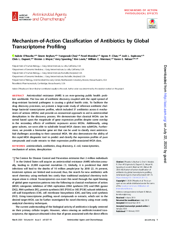 (PDF) Mechanism-of-Action Classification of Antibiotics by Global ...