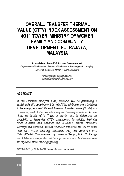 (PDF) Overall Transfer Thermal Value (Ottv) Index Assessment on 4G11 ...