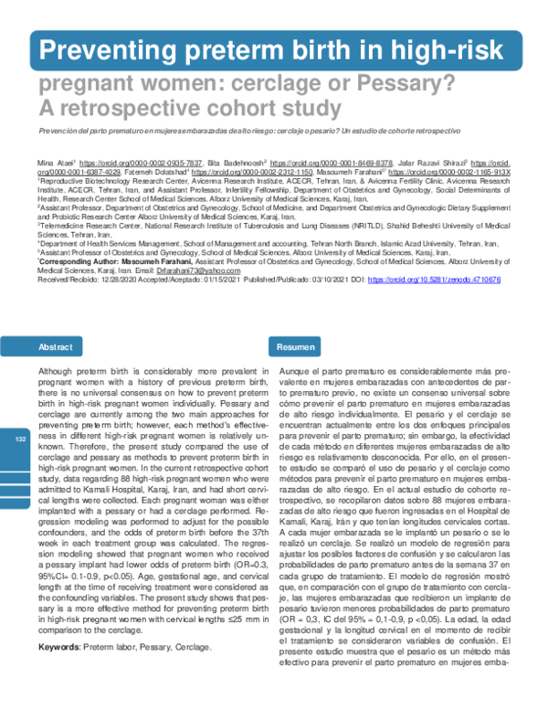 (PDF) Preventing preterm birth in high-risk pregnant women: cerclage or ...
