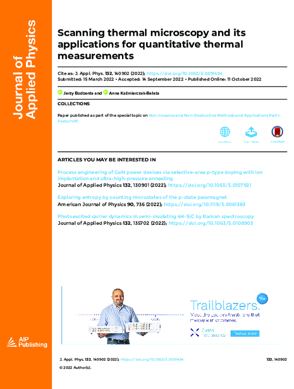 (PDF) Scanning thermal microscopy and its applications for quantitative ...