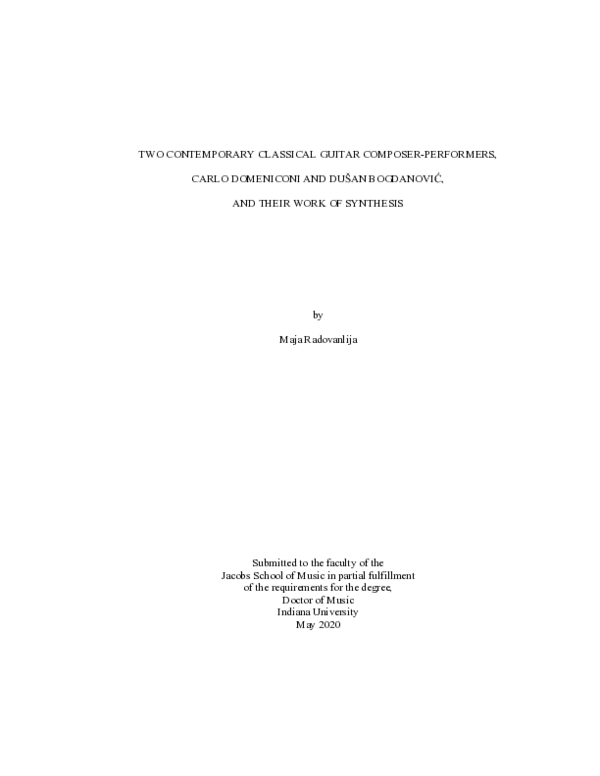 (PDF) Two Contemporary classical guitar composer-performers, Carlo ...