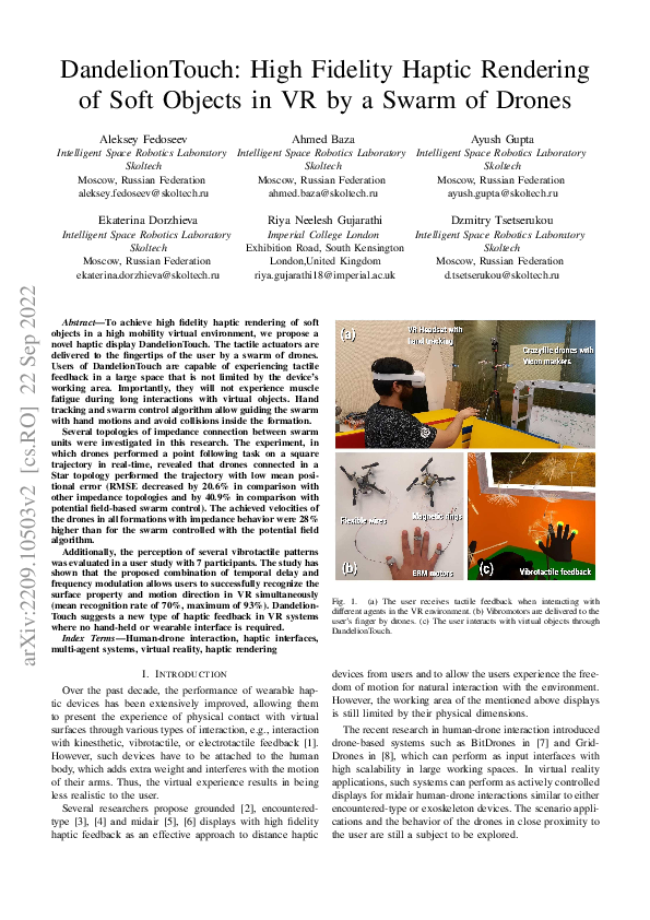 (PDF) DandelionTouch: High Fidelity Haptic Rendering of Soft Objects in ...