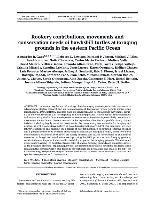 (PDF) Rookery contributions, movements and conservation needs of ...
