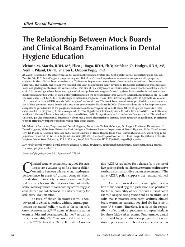 (PDF) The Relationship Between Mock Boards and Clinical Board ...
