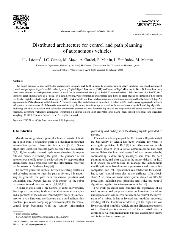 (PDF) Distributed architecture for control and path planning of ...