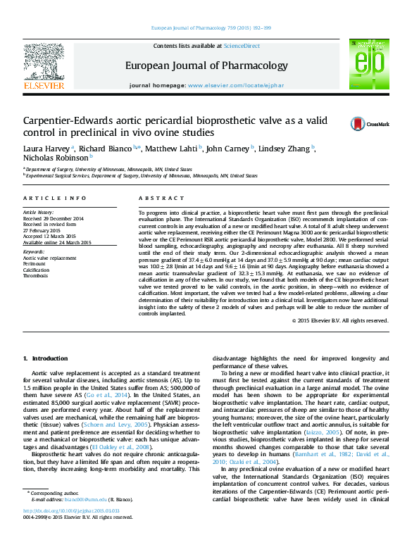(PDF) Carpentier-Edwards aortic pericardial bioprosthetic valve as a ...