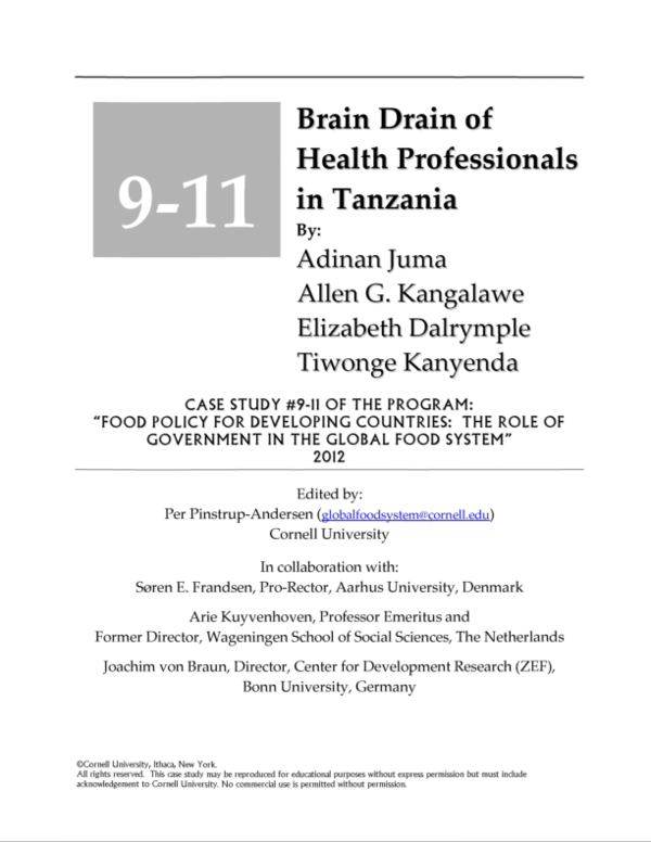 (PDF) Brain Drain of Health Professionals in Tanzania