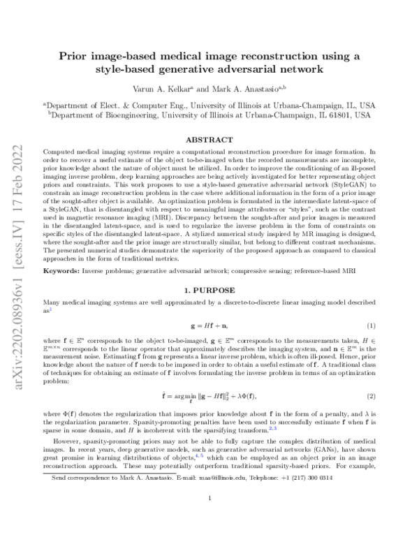 Pdf Prior Image Based Medical Image Reconstruction Using A Style Based Generative Adversarial 0128