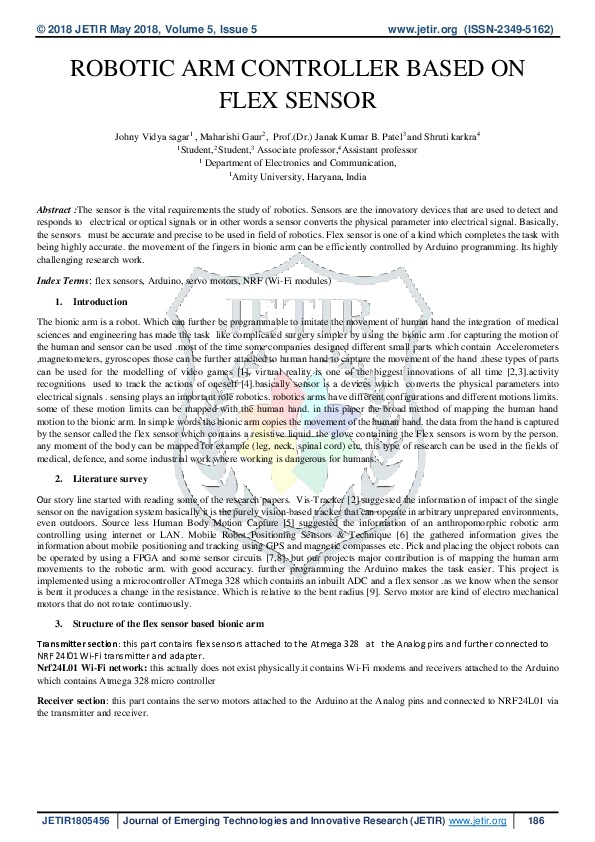 (PDF) Robotic Arm Controller Based on Flex Sensor | shruti karkra - Academia.edu