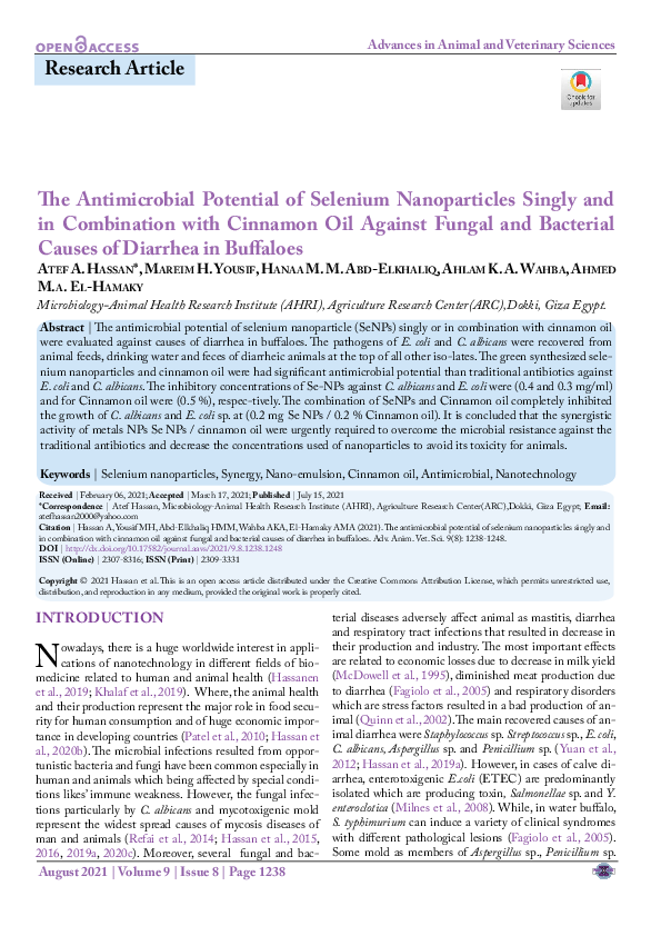 (PDF) The Antimicrobial Potential of Selenium Nanoparticles Singly and ...