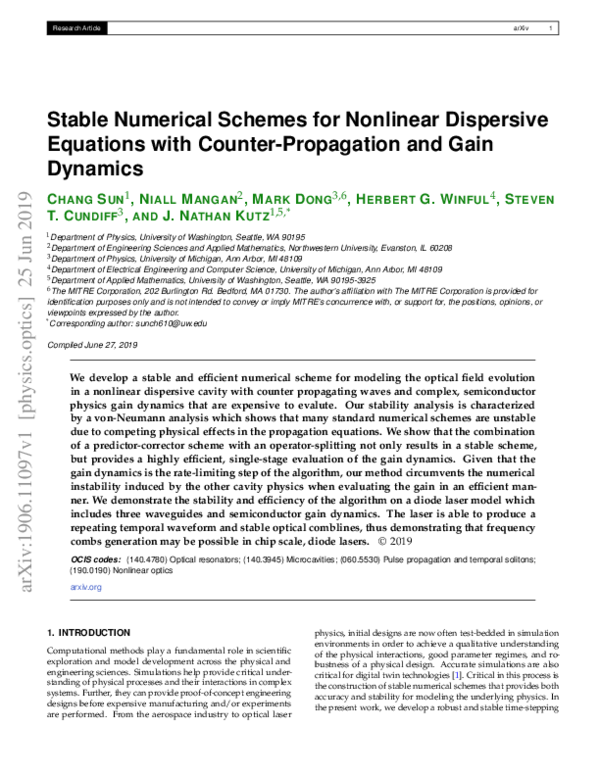 (PDF) Stable numerical schemes for nonlinear dispersive equations with counter-propagation and ...