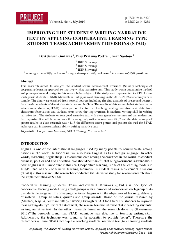 (PDF) “Improving The Students’ Writing Narrative Text by Applying ...