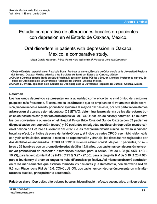 (PDF) Estudio comparativo de alteraciones bucales en pacientes con ... (PDF) Estudio comparativo de alteraciones bucales en pacientes con ...