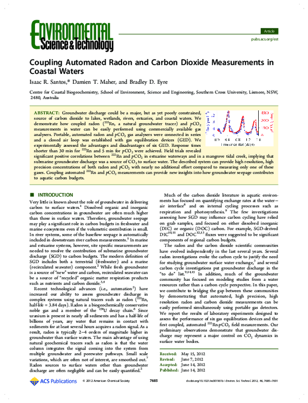(PDF) Coupling Automated Radon and Carbon Dioxide Measurements in ...