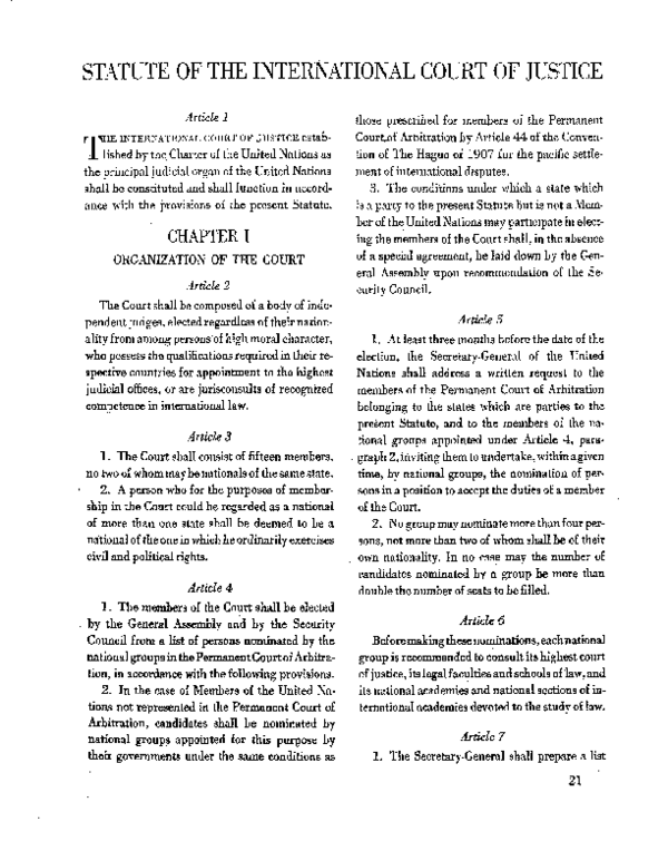 (PDF) STATUTE OF THE INTERNATIONAL COURT OF JUSTICE