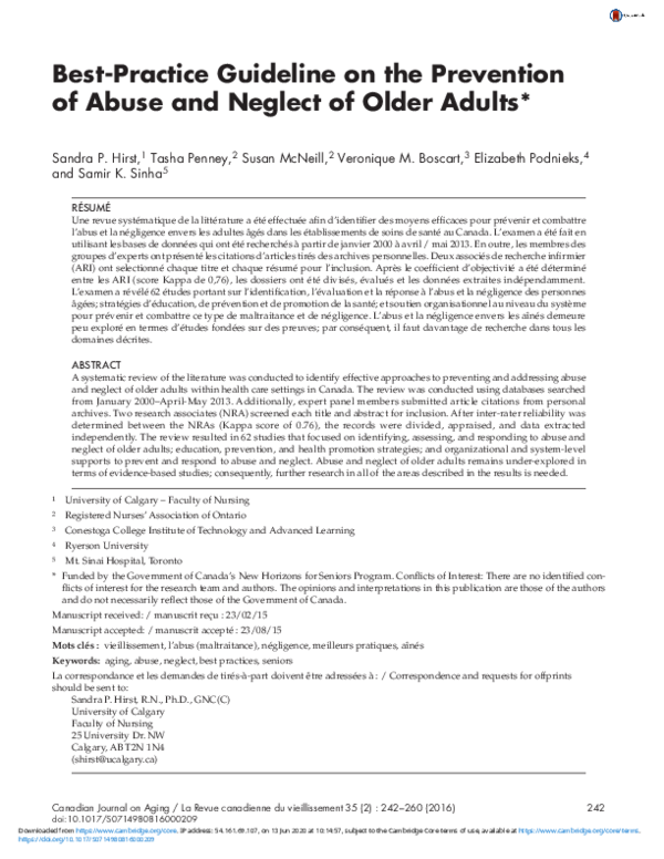 (PDF) Best-Practice Guideline on the Prevention of Abuse and Neglect of ...