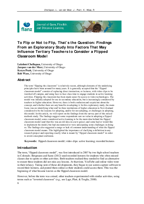 (PDF) “To flip or not to flip, that’s the question” – Findings from an ...