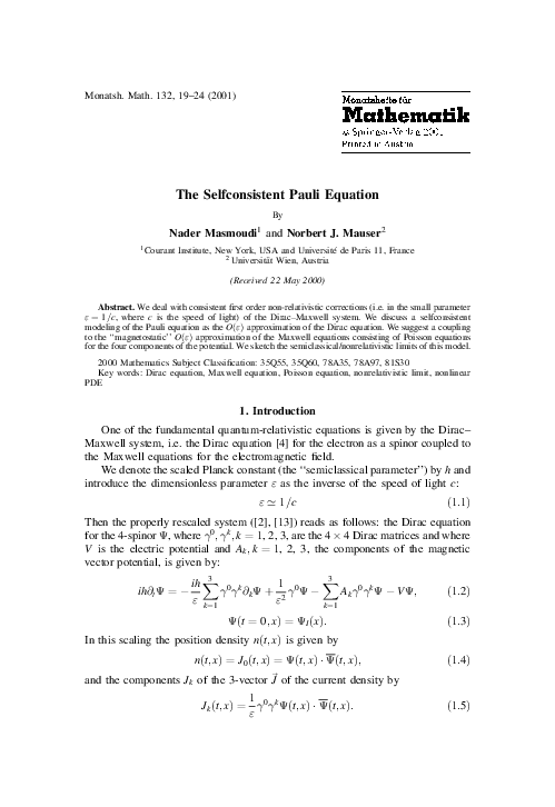 (PDF) The Selfconsistent Pauli Equation