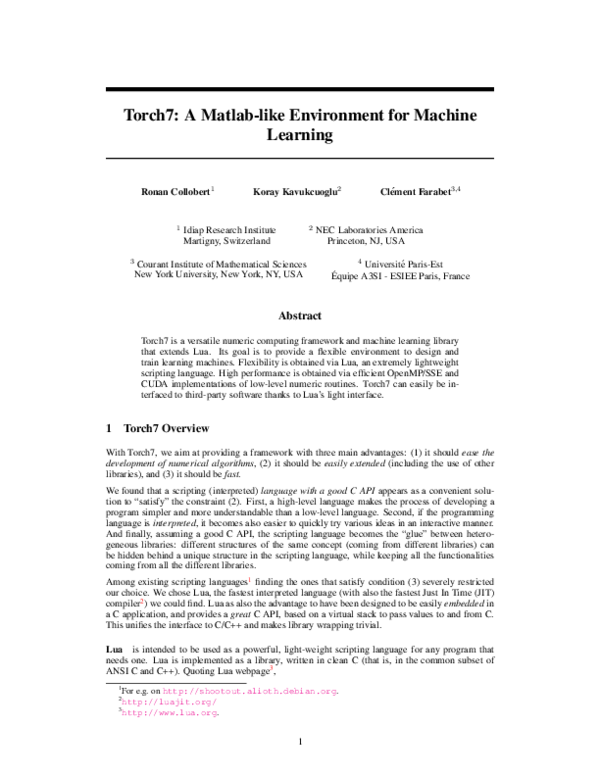 (PDF) Torch7: A Matlab-like Environment for Machine Learning | Clement Farabet - Academia.edu
