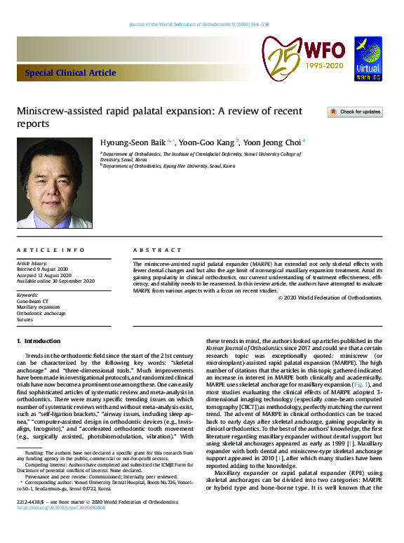 (PDF) Miniscrew-assisted rapid palatal expansion: A review of recent ...