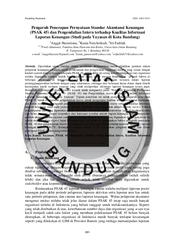 (PDF) The Influence of The Application of Standard Financial Accounting ...