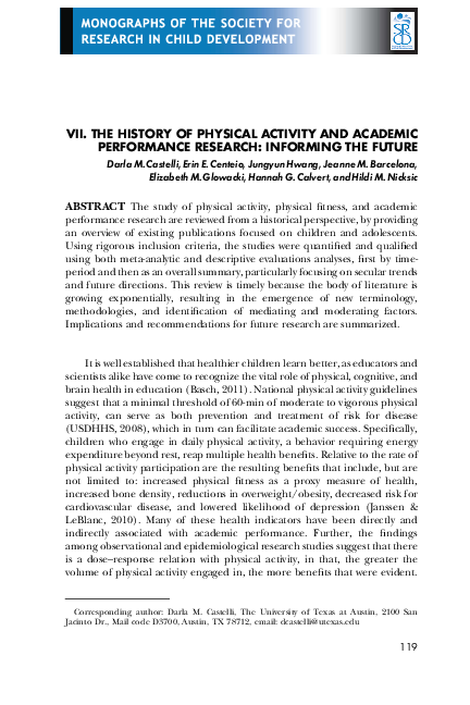(PDF) VII. The History of Physical Activity and Academic Performance ...
