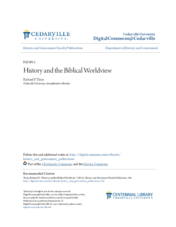 (PDF) History and the Biblical Worldview