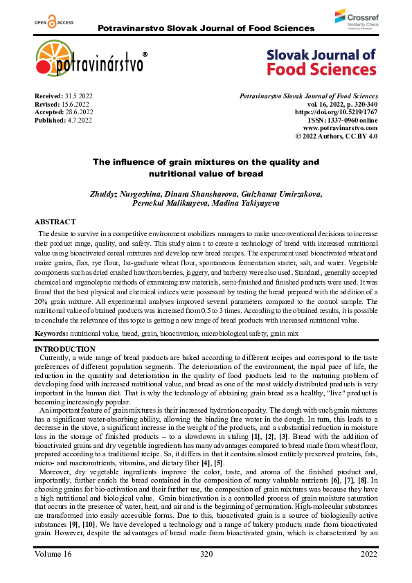(PDF) The influence of grain mixtures on the quality and nutritional ...