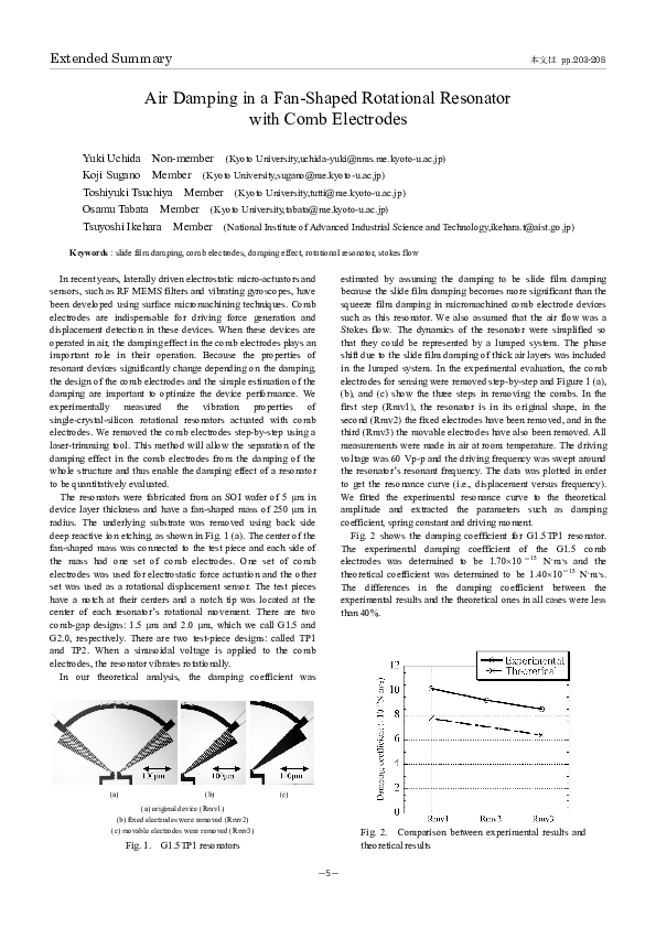 (PDF) Air Damping in a Fan-Shaped Rotational Resonator with Comb Electrodes