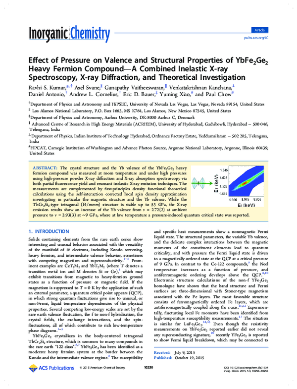 (PDF) Effect of Pressure on Valence and Structural Properties of ...