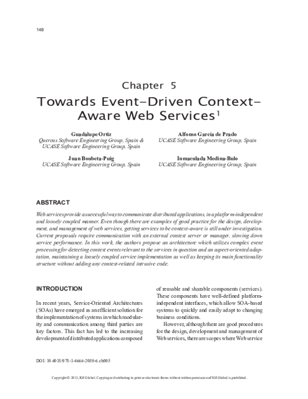 Pdf Towards Event Driven Context Aware Web Services