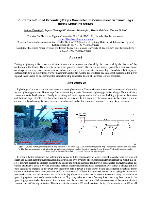 (PDF) Currents in buried grounding strips connected to communication ...
