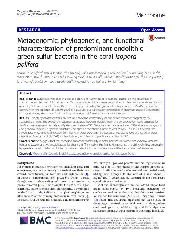 Pdf Metagenomic Phylogenetic And Functional Characterization Of Predominant Endolithic Green