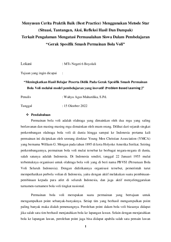 (PDF) Best Practice Menggunakan Metode STAR ( Situasi, Tantangan, Aksi ...