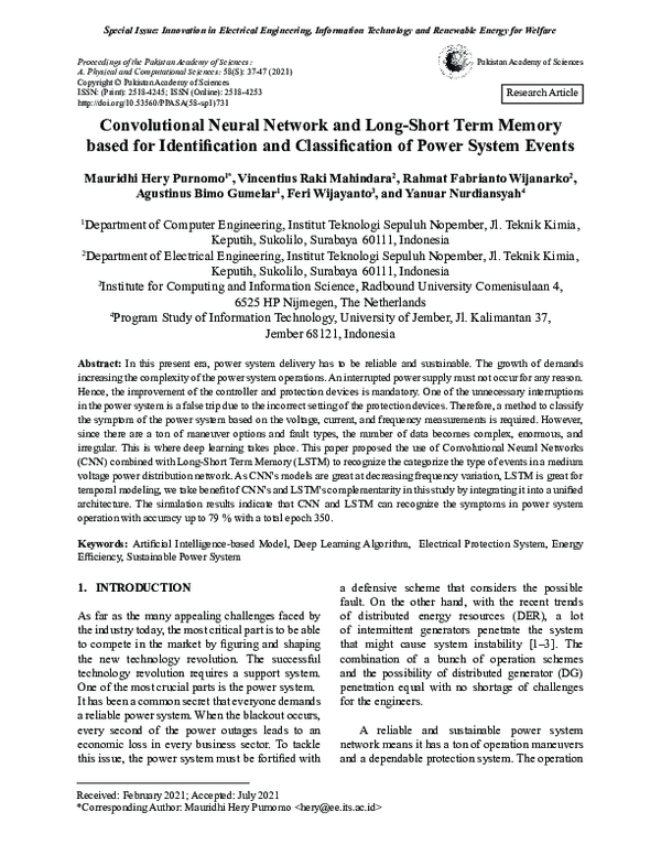 Pdf Convolutional Neural Network And Long Short Term Memory Based For
