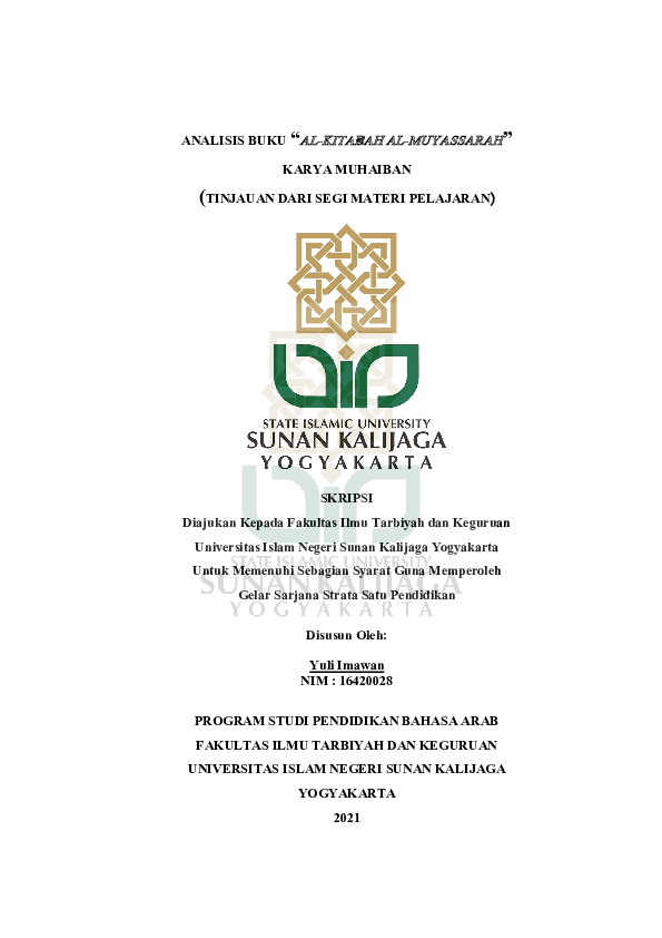 (PDF) Analisis Buku “Al-Kitabah Al-Muyassarah” Karya Muhaiban (Tinjauan ...