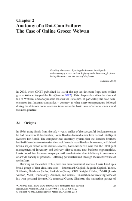 (PDF) Anatomy of a Dot-Com Failure: The Case of Online Grocer Webvan