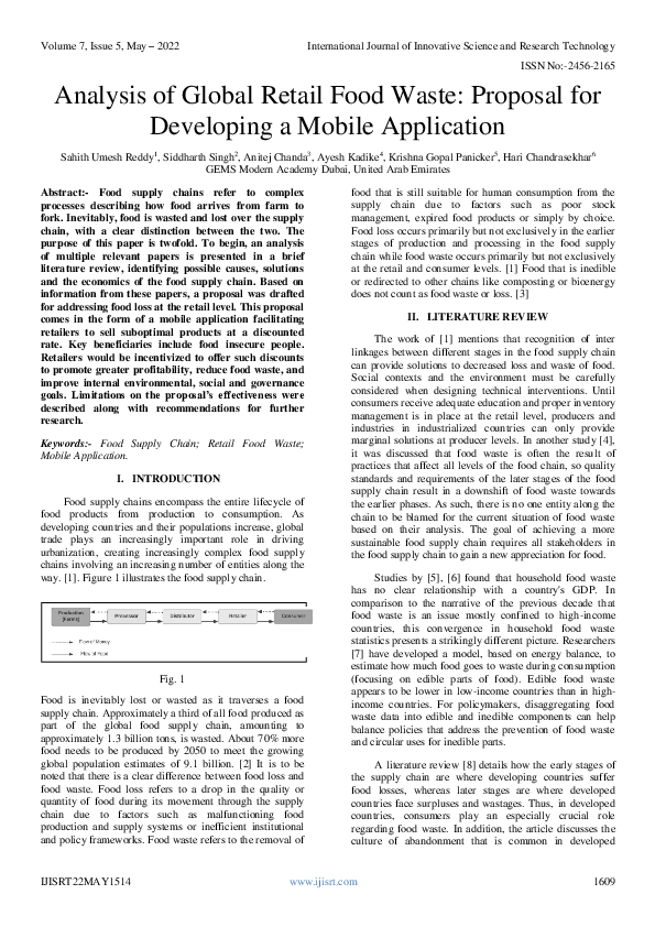 (PDF) Analysis of Global Retail Food Waste: Proposal for Developing a ...
