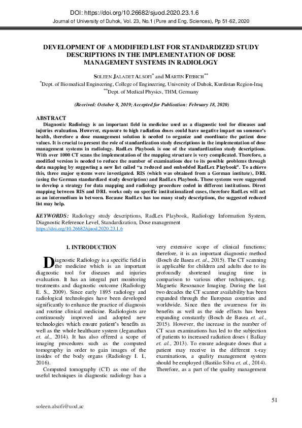 (PDF) Modified RadLex for Standardized Dose Management in Radiology