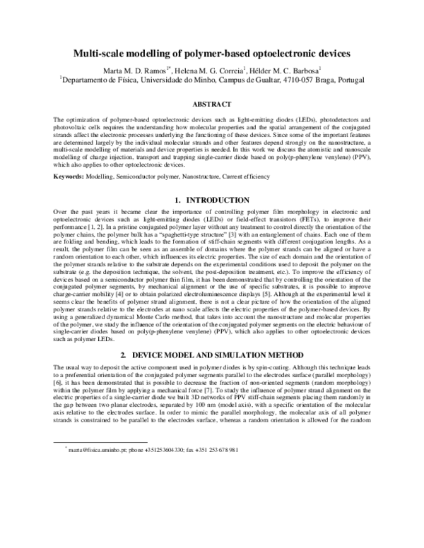 (PDF) Multi-scale modelling of polymer-based optoelectronic devices